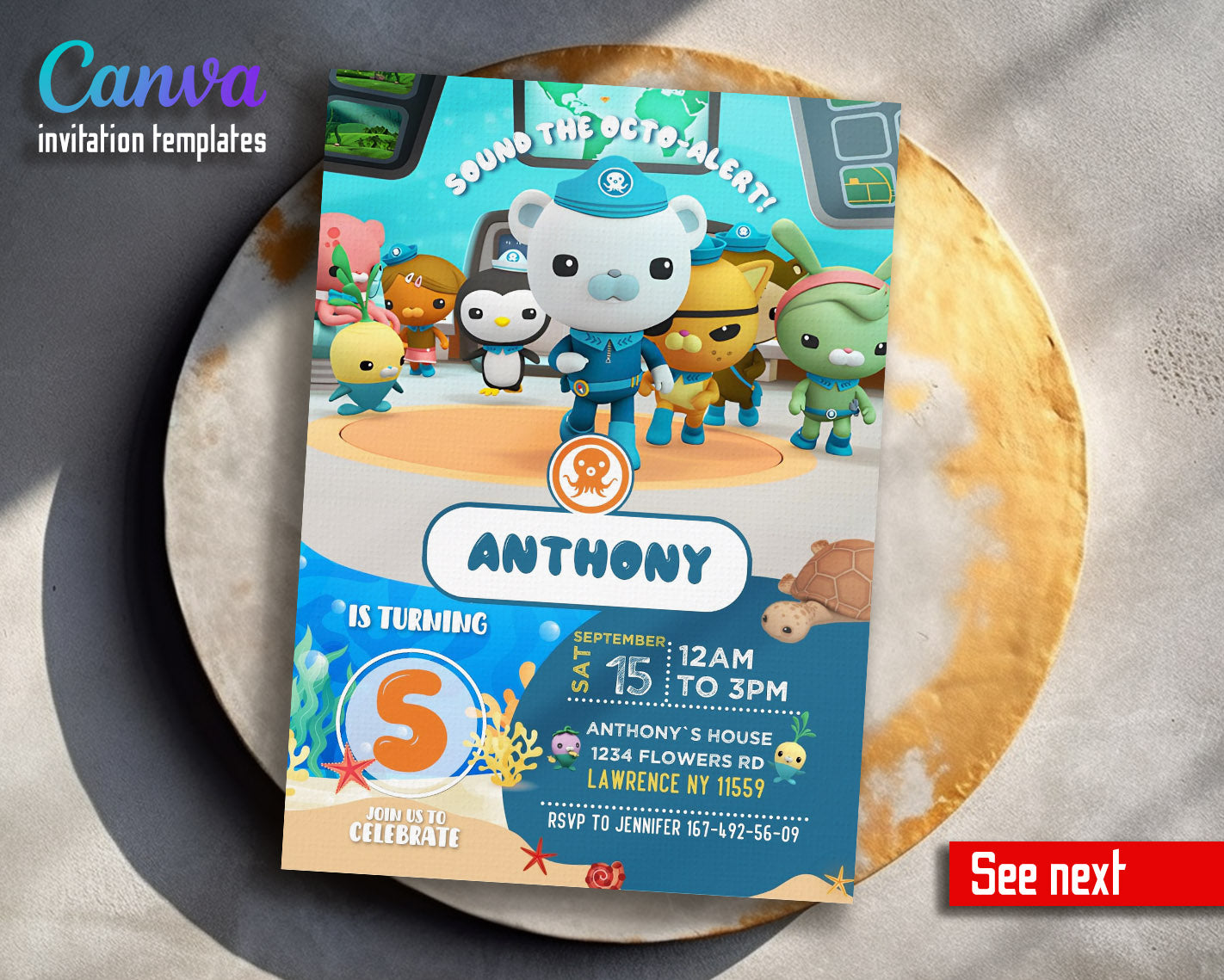 Octonauts customizable invitation template | Share or Print – Templaterio