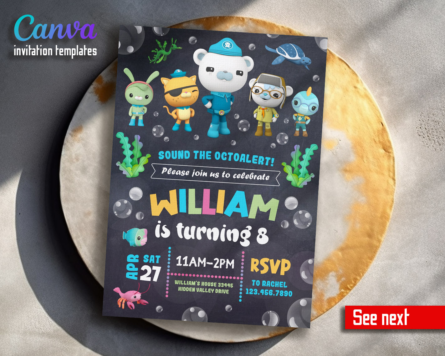 Octonauts customizable invitation template | Share or Print – Templaterio