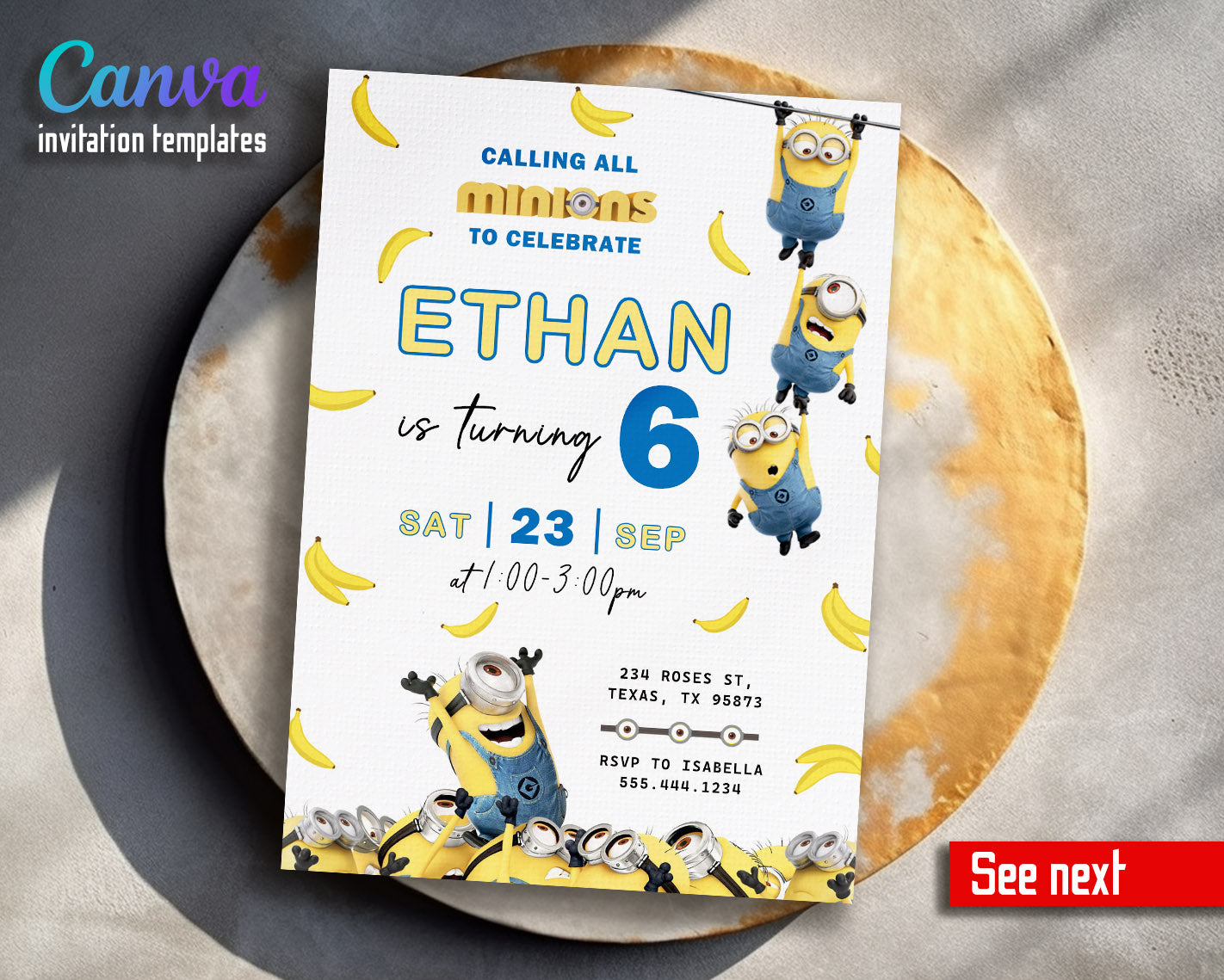 Minions Despicable Me customizable invitation template | Share or Print ...