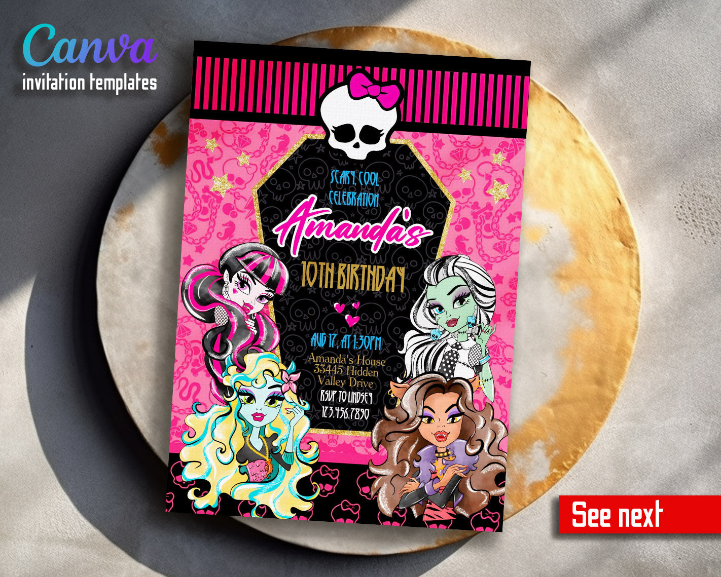 Monster High customizable invitation template | Share or Print ...